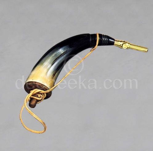 Powder Horn with Brass Valve – Esford Armoury